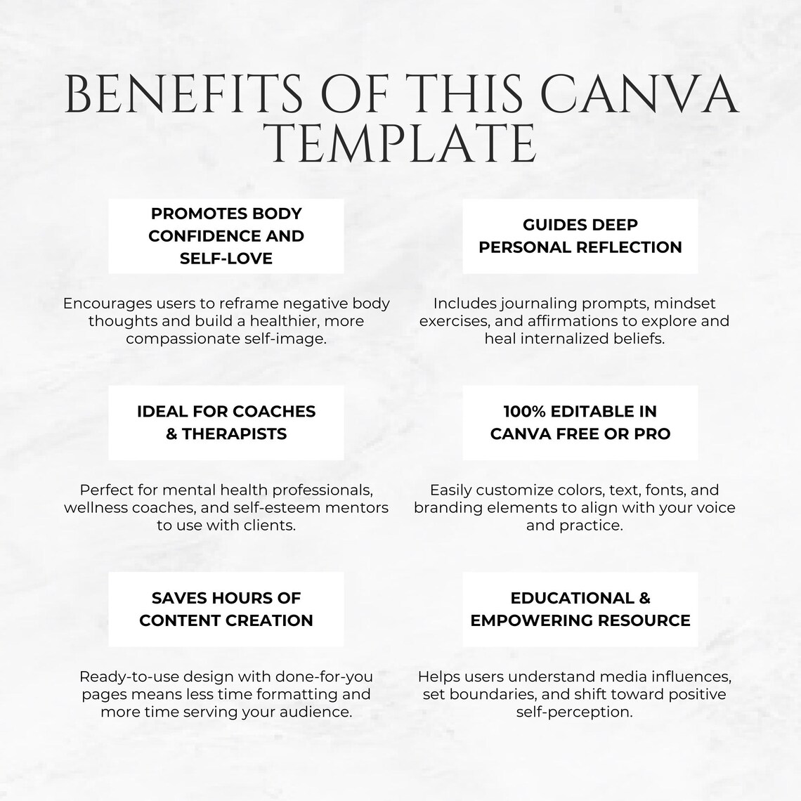 Body Image Workbook Canva Template: Self-love Guide for Women (PDF ...