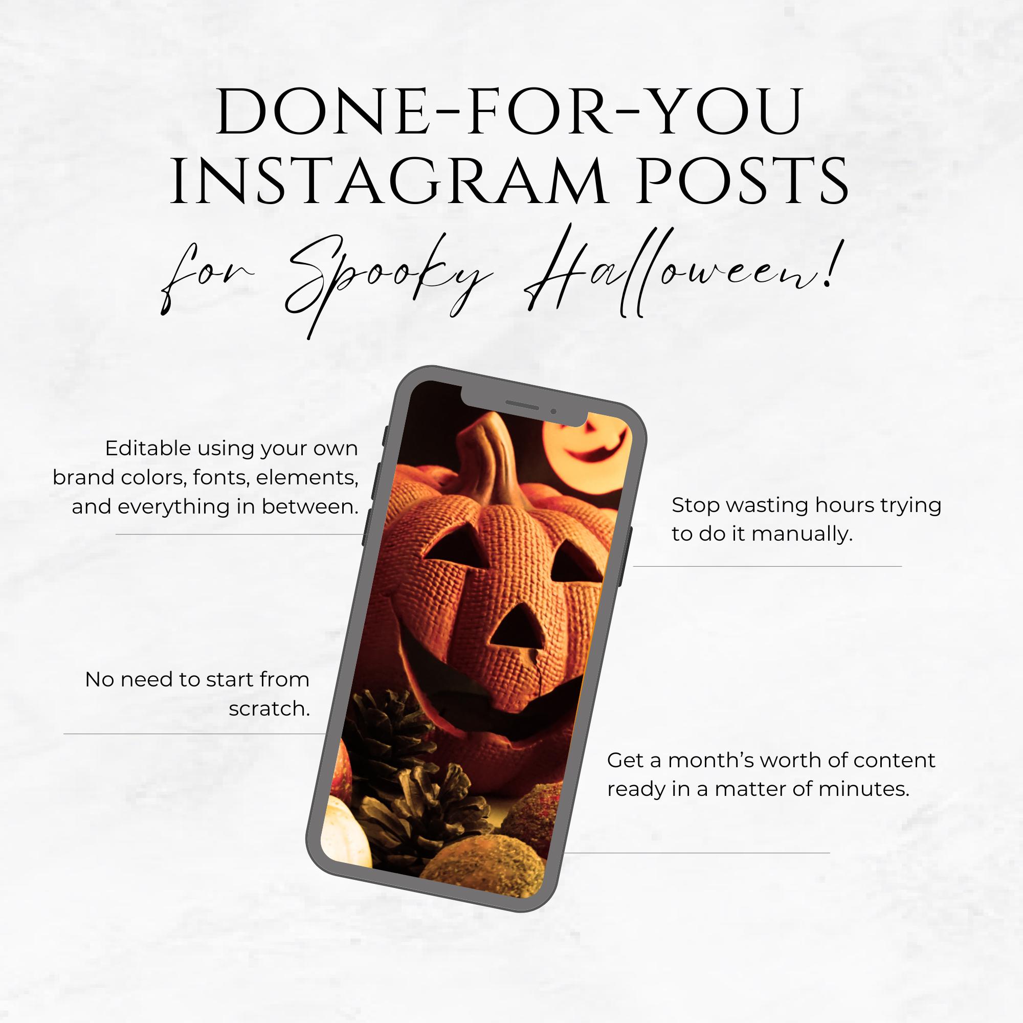 Halloween Social Media Post Template Spooky Instagram Template ...