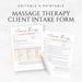 Massage Therapy Client Intake Form Template Printable Therapist Forms ...