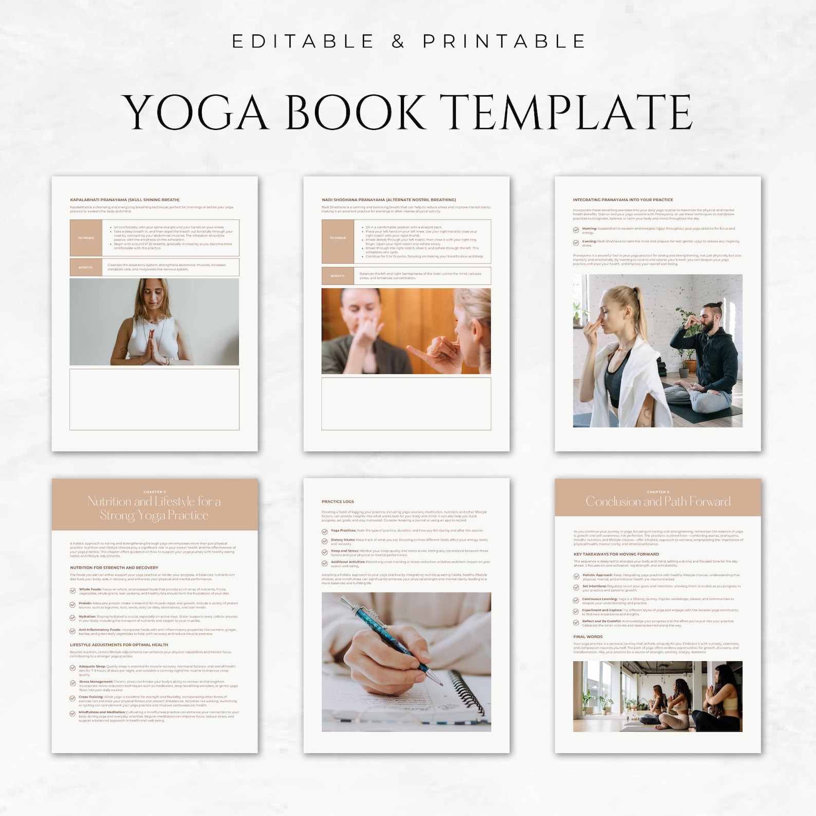 Yoga Book Template Digital Yoga Guide Printable Yoga Book Yoga Ebook ...