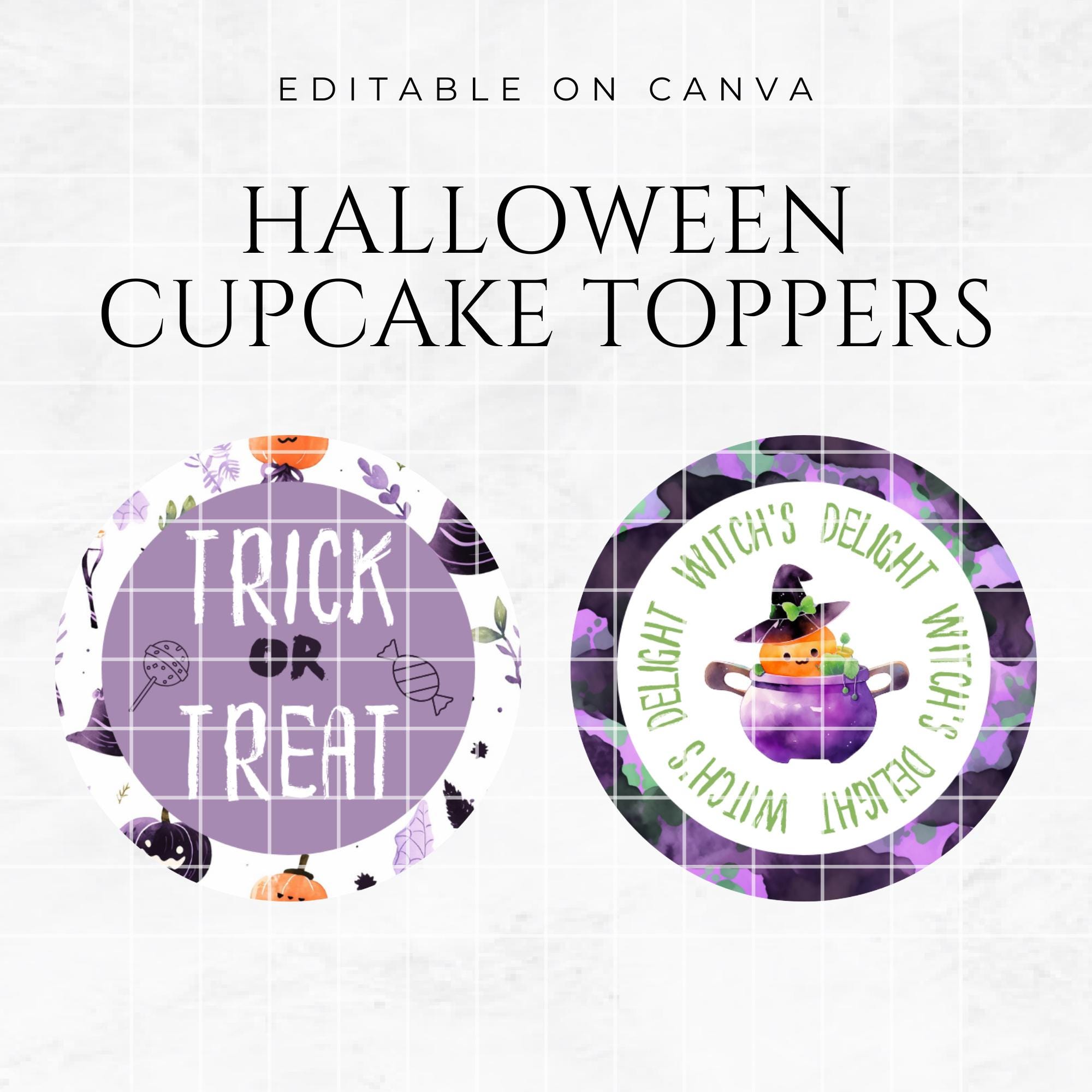 Halloween Cupcake Toppers Template Printable Halloween Food Toppers ...
