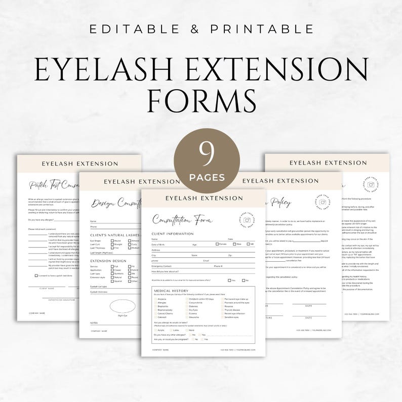 Esthetician Forms Editable Estheticians Consent Form Patch Test Form ...