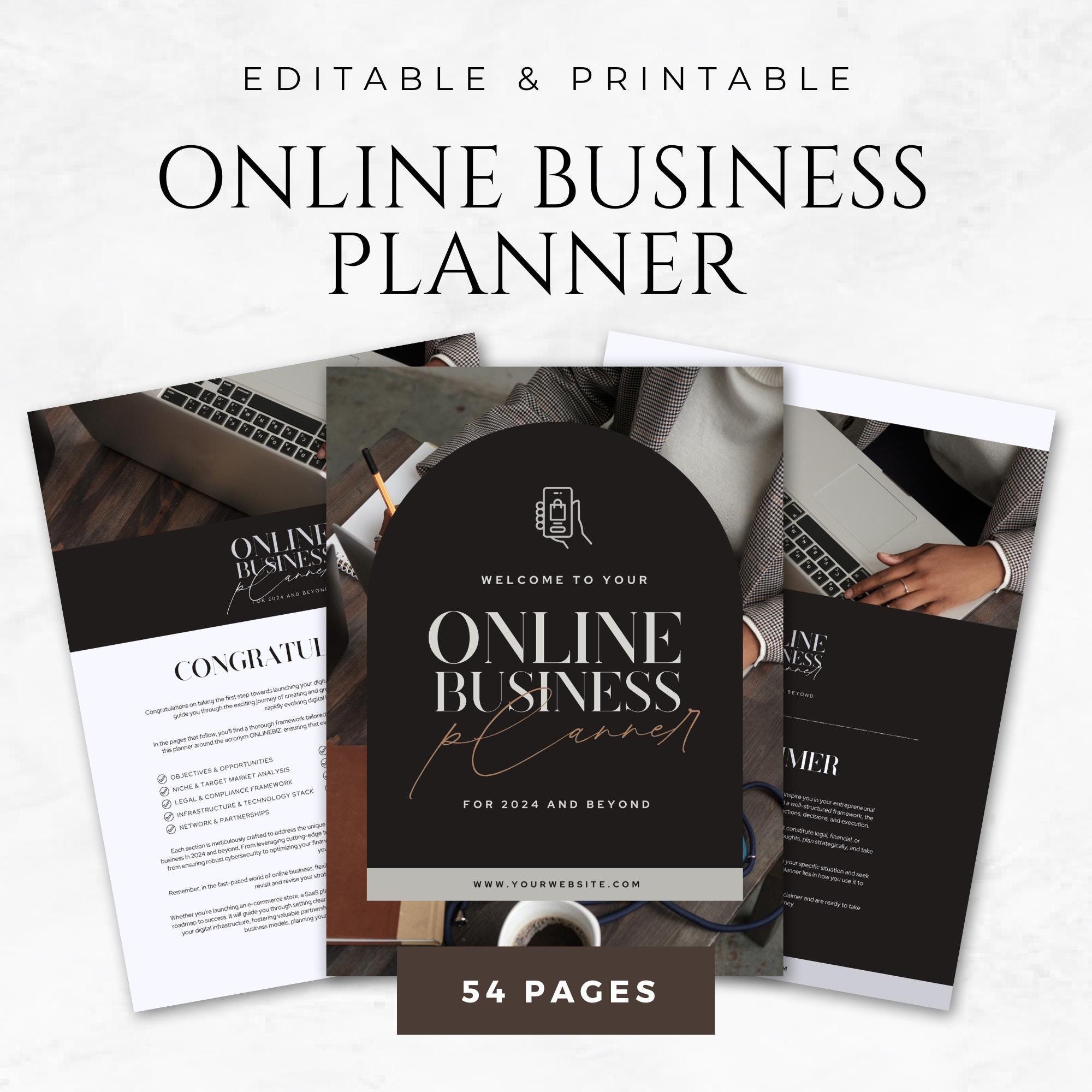 Online Business Planner Template Canva Small Business Planner ...