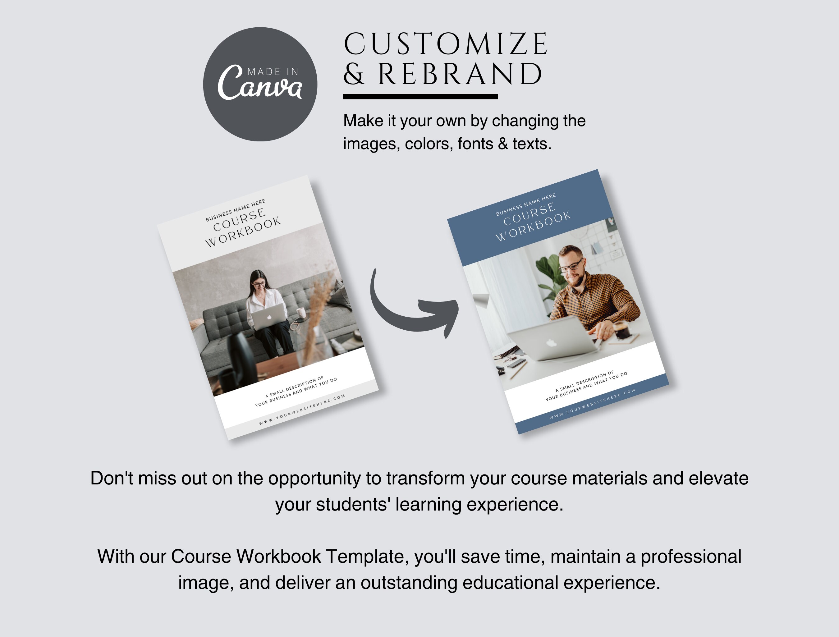 Online Course Workbook Template Canva Editable Workbook Coaching ...