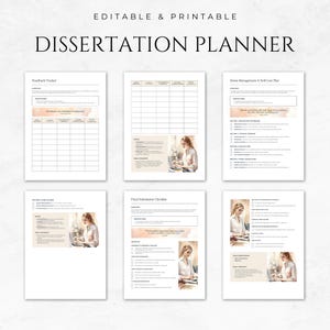 Dissertation Planner Template Printable Academic Planner Phd Planner ...
