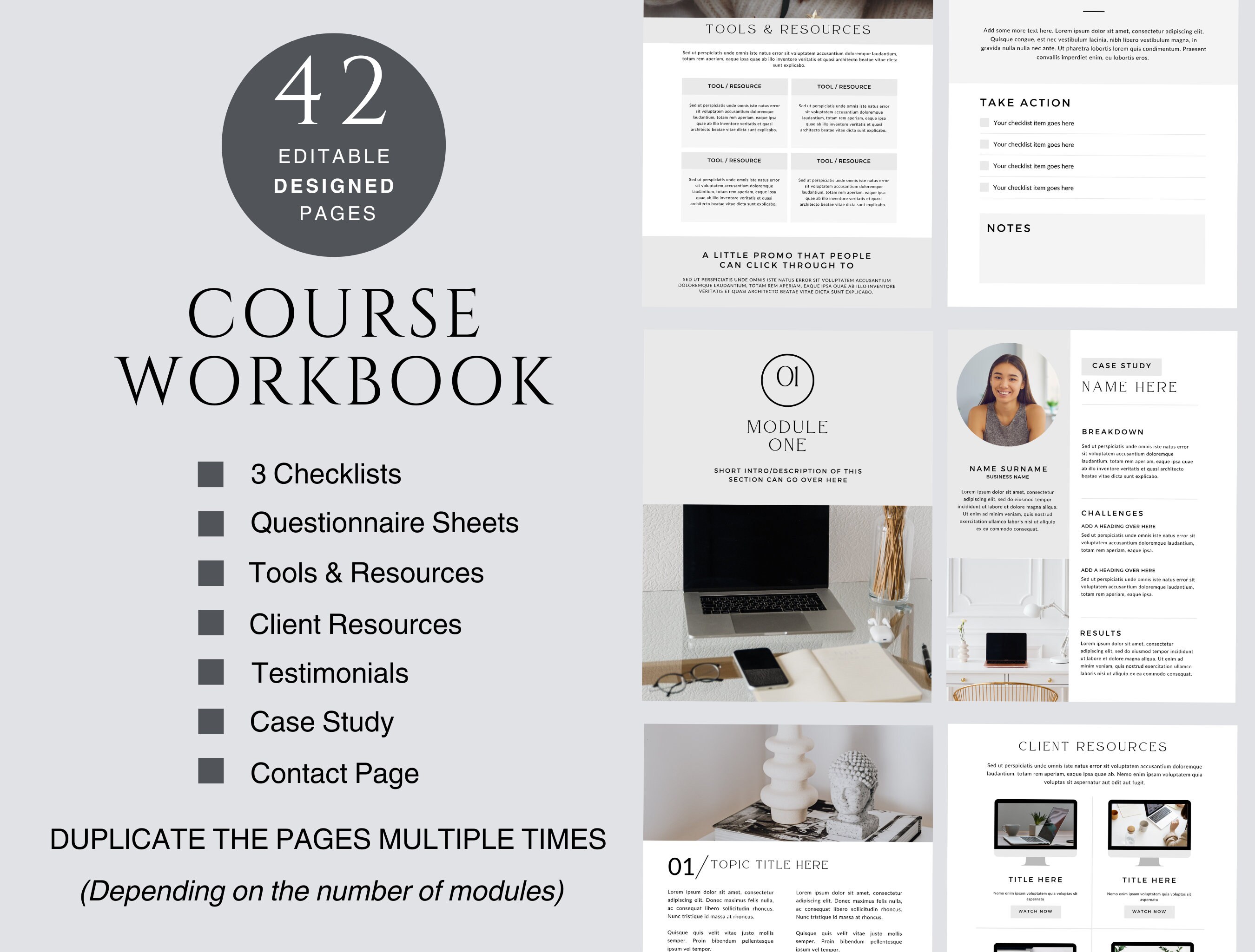 Online Course Workbook Template Canva Editable Workbook Coaching Worksheet Coaching Workbook ...