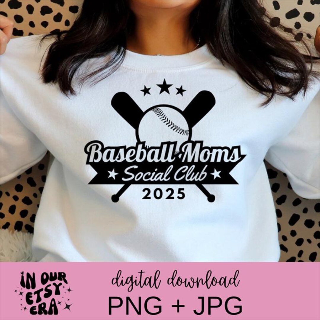 Baseball Moms Social Club PNG & JPG - Perfect for Game Day or Mom's ...