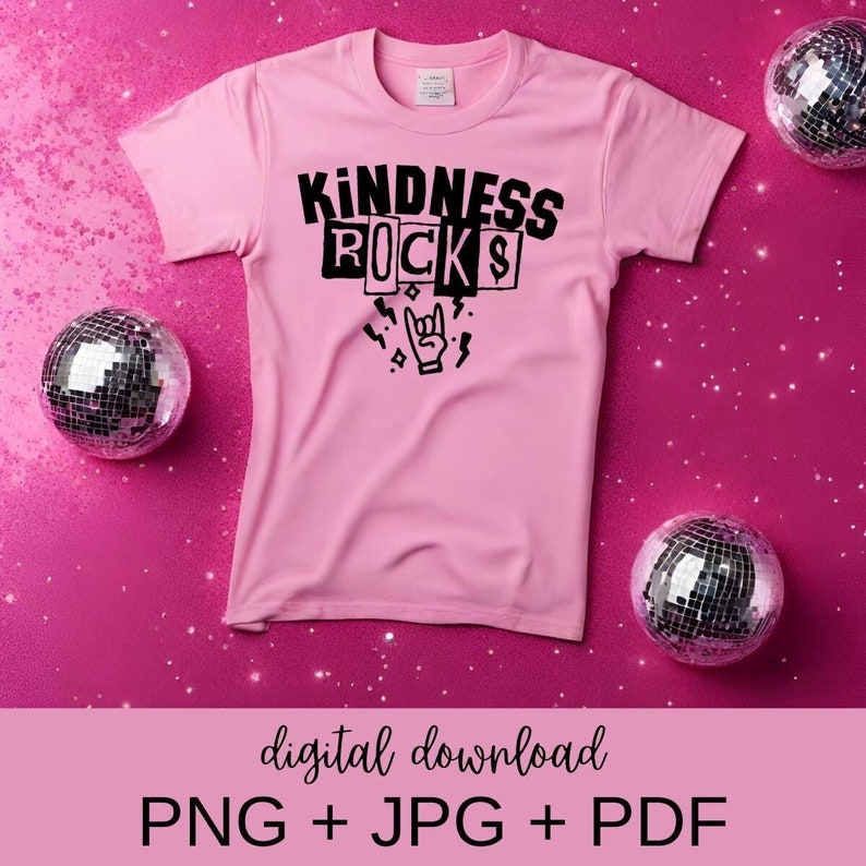 Kindness Rocks - Pink Shirt Day PNG JPG PDF Digital Download File for ...