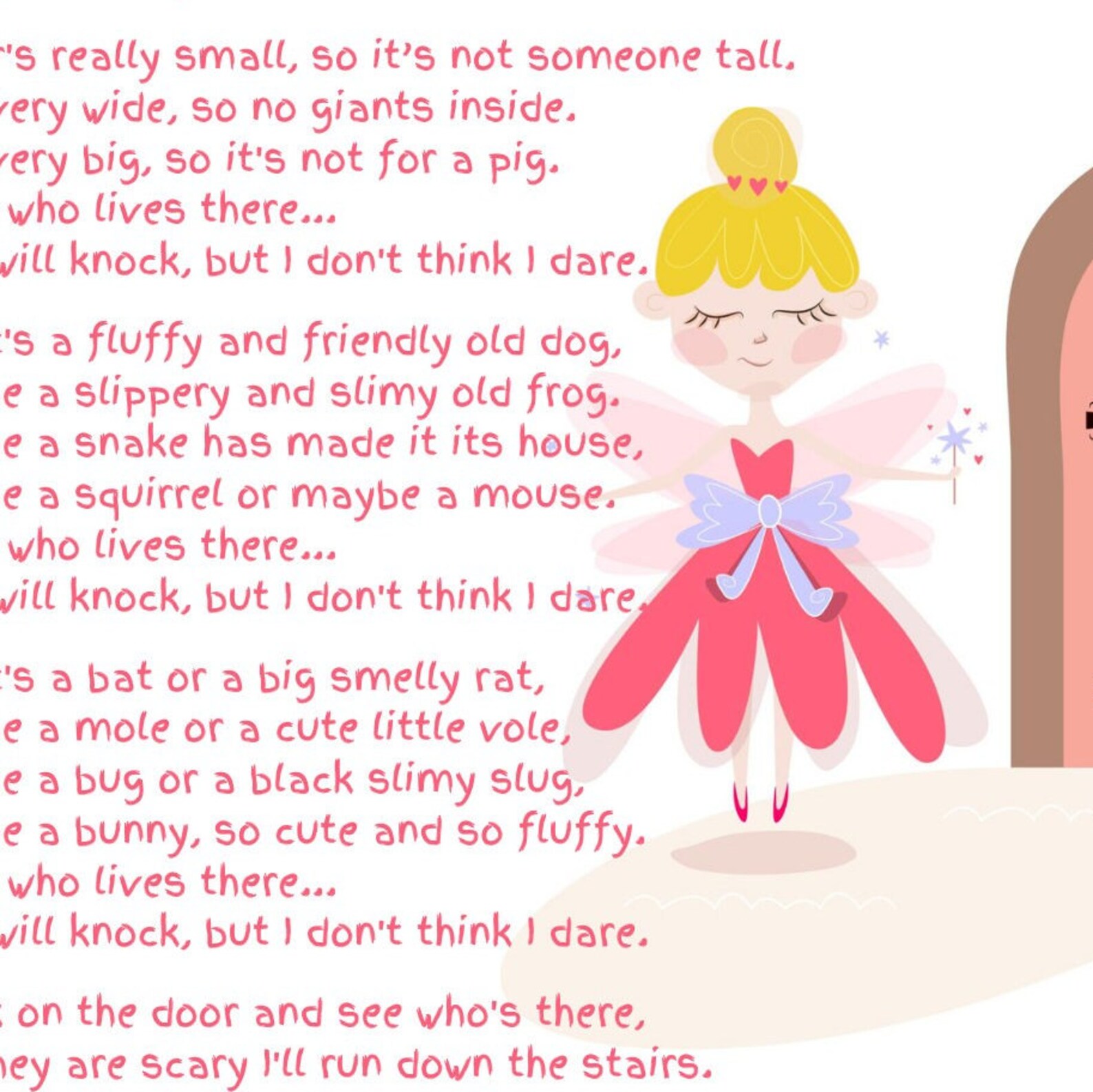 The Bedroom Fairy - Children's Poem, Children's Bedroom Poster, Wall ...