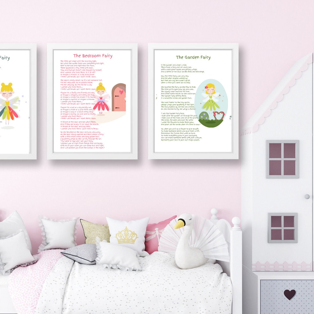The Garden Fairy - Children's Poem, Children's Wall Art, Bedroom Poster ...