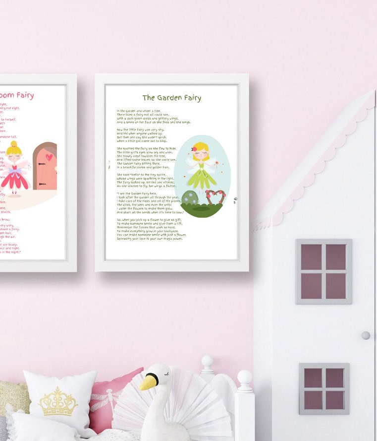 The Garden Fairy - Children's Poem, Children's Wall Art, Bedroom Poster ...