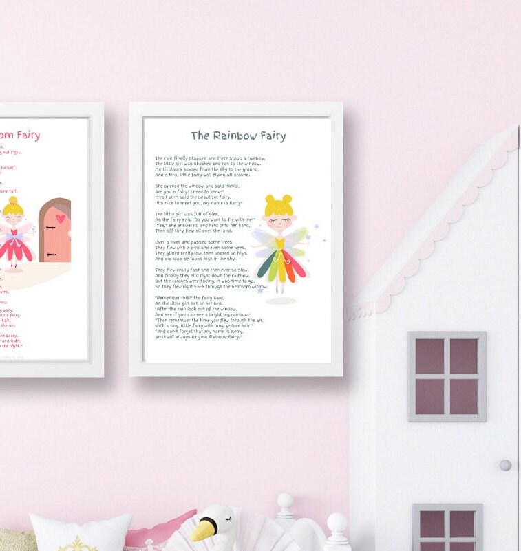 The Rainbow Fairy - Children's Poem, Children's Wall Art, Bedroom ...
