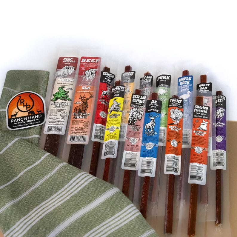 Exotic Jerky Gift Box: Wild Game Meat Sticks, 16 Piece - Etsy