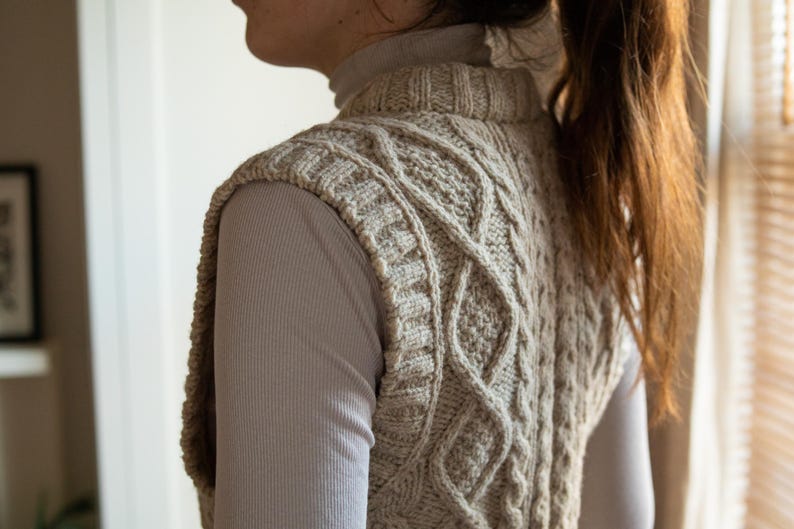 Knitting Pattern | Cable Slipover | Knit Vest | Hayley Slipover - Etsy ...
