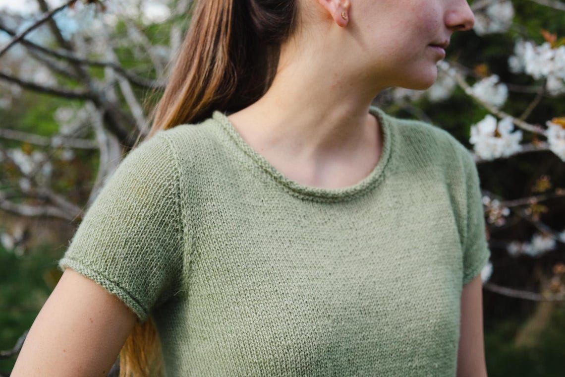 Lily Knit Top Pattern | Summer Tee (digital PDF) - Etsy