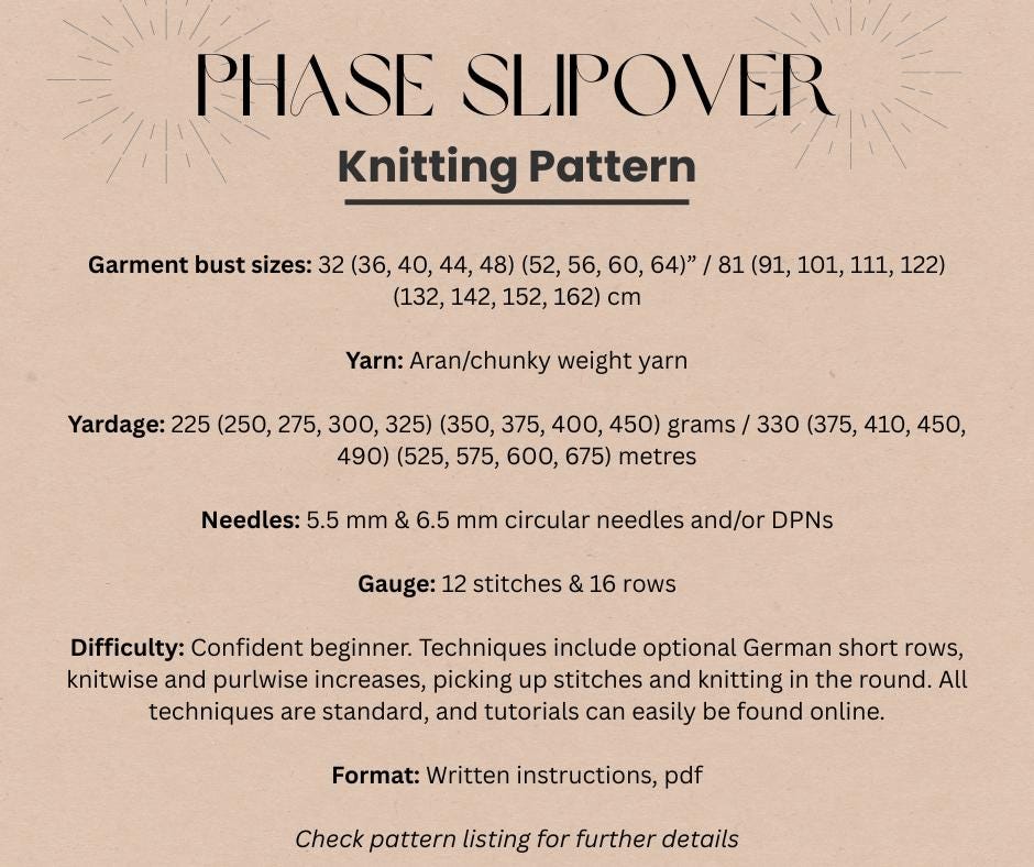 Knitting Pattern | Phase Slipover | Knit Vest | Simple Slipover - Etsy UK