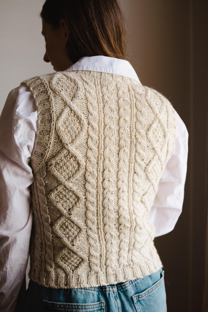 Knitting Pattern | Cable Slipover | Knit Vest | Hayley Slipover - Etsy ...
