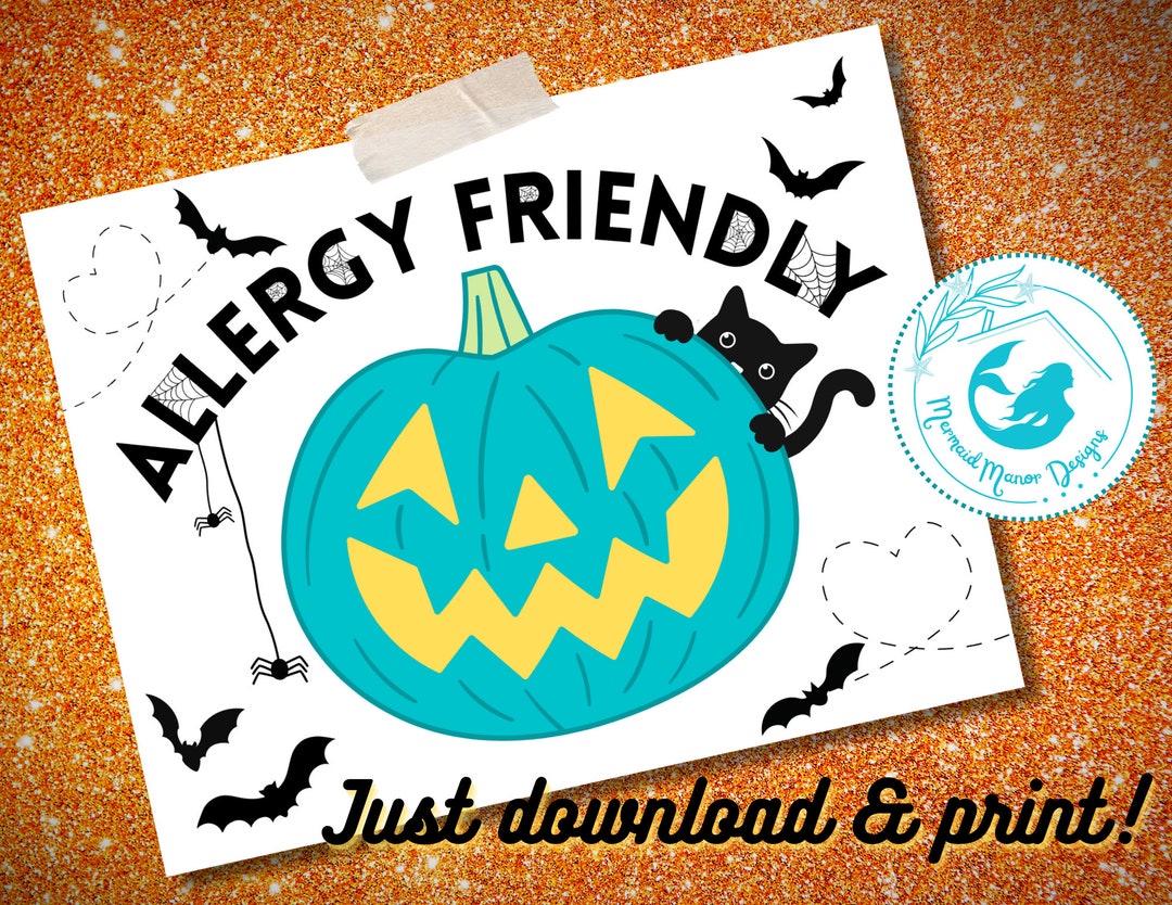 Teal Pumpkin Project Sign - Allergy Friendly Halloween Printout - 8.5 X ...