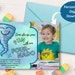 Four-nado 4th Birthday Photo Invite (blue/green) - Fournado Party ...
