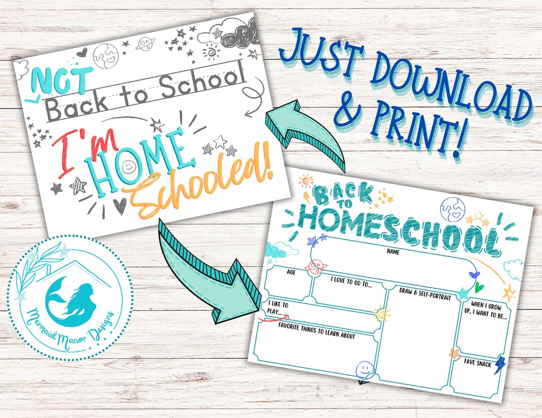 Homeschool Printable Sign: First Day Photo Prop (PDF, PNG) - Etsy