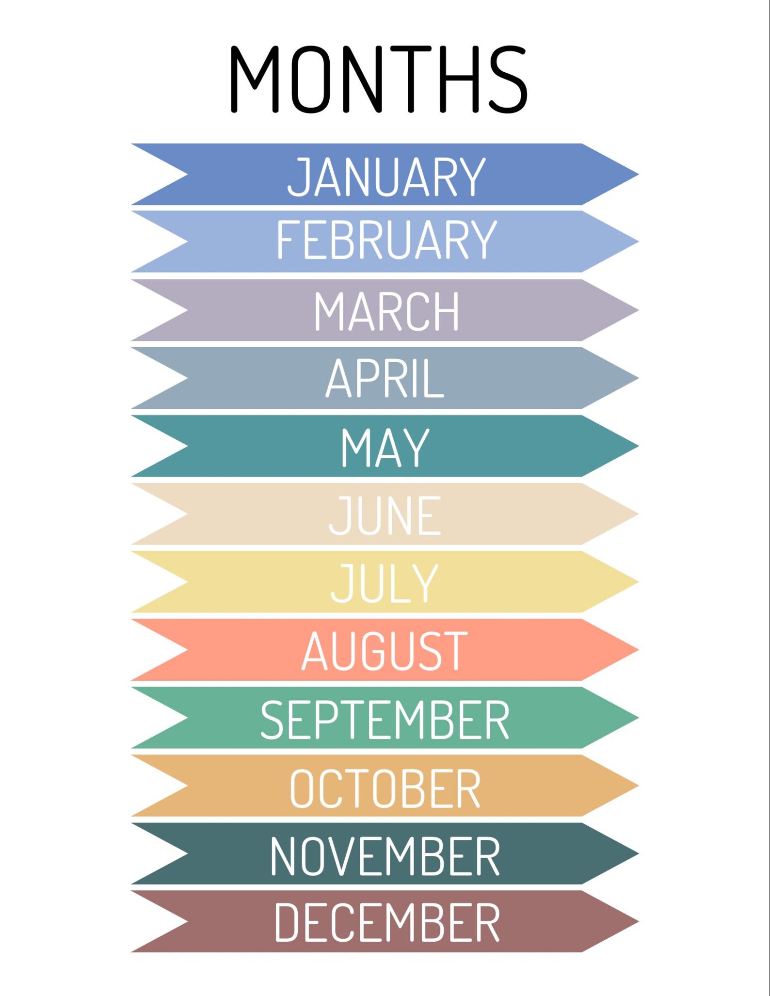 DIGITAL PRINT - Days of the Week - Months of the Year - Prek -printable ...