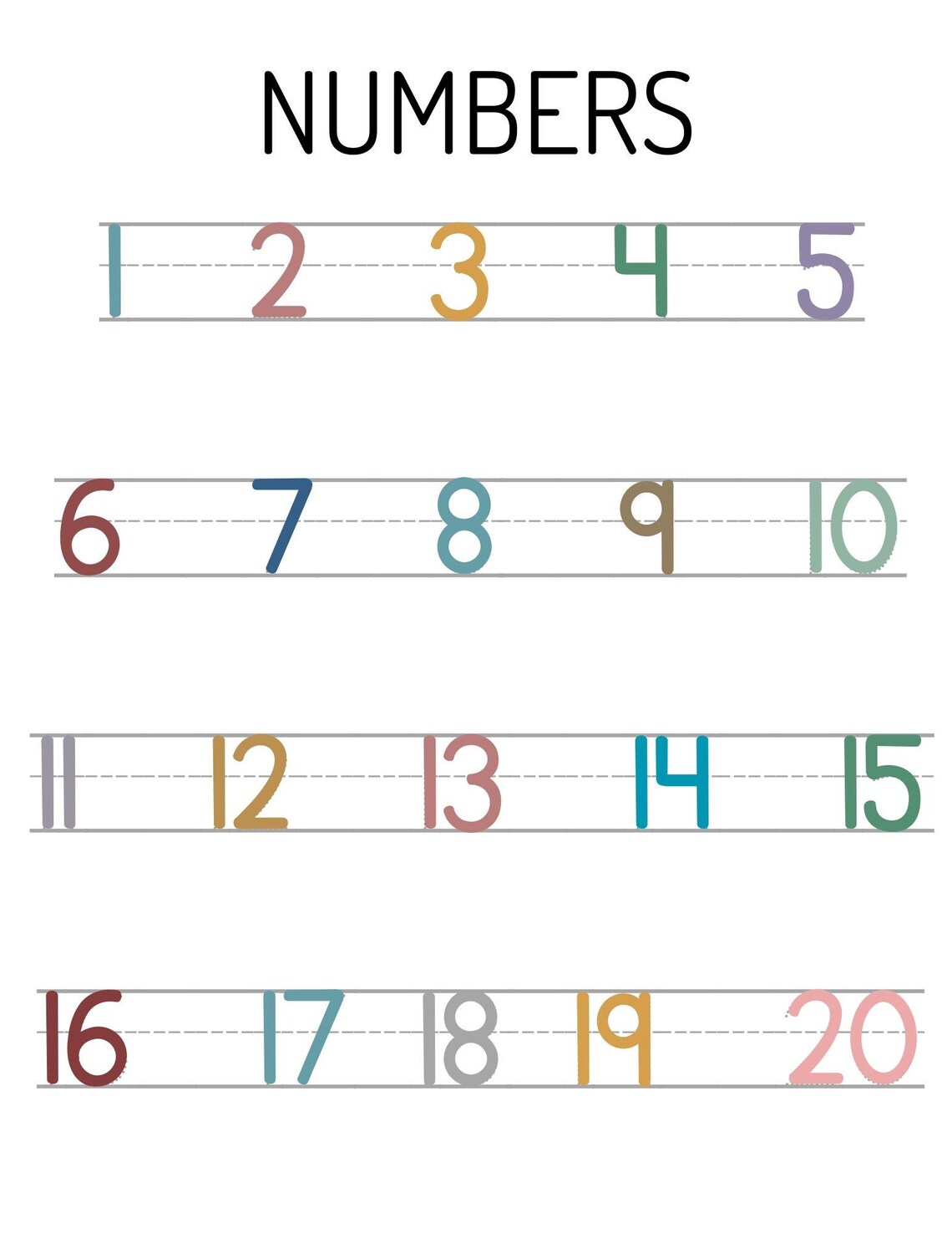 DIGITAL PRINT - Alphabet & Numbers Poster - Black and White/color ...