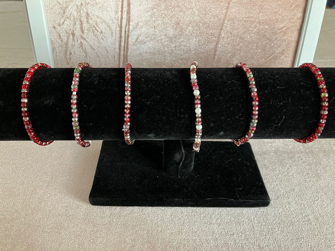 Red Shimmery Bracelets - Etsy