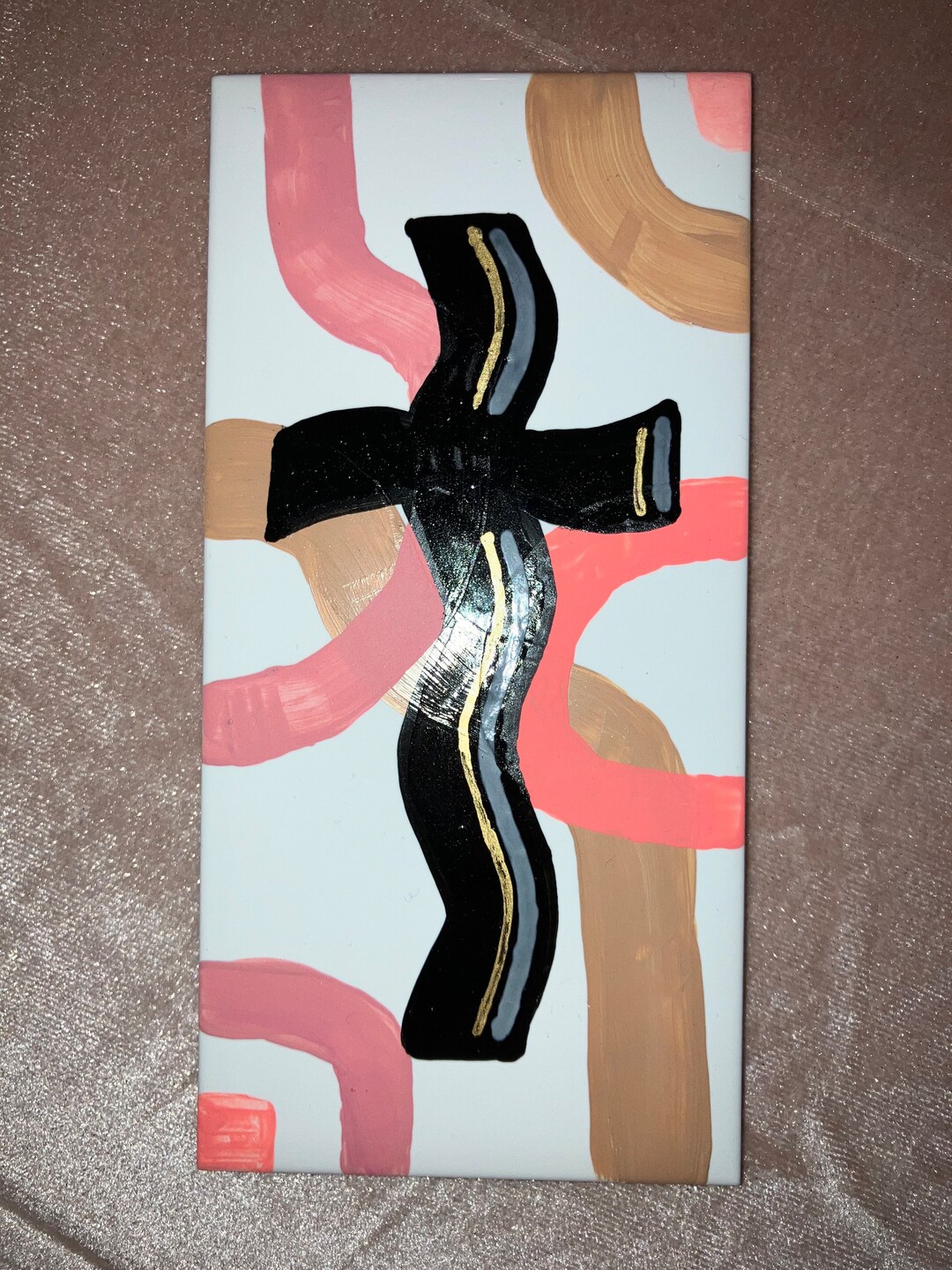 Wavy Cross Tile Painting - Etsy