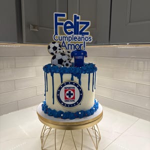 Cruz Azul Soccer Birthday Cake Topper | Personalized Soccer Party ...