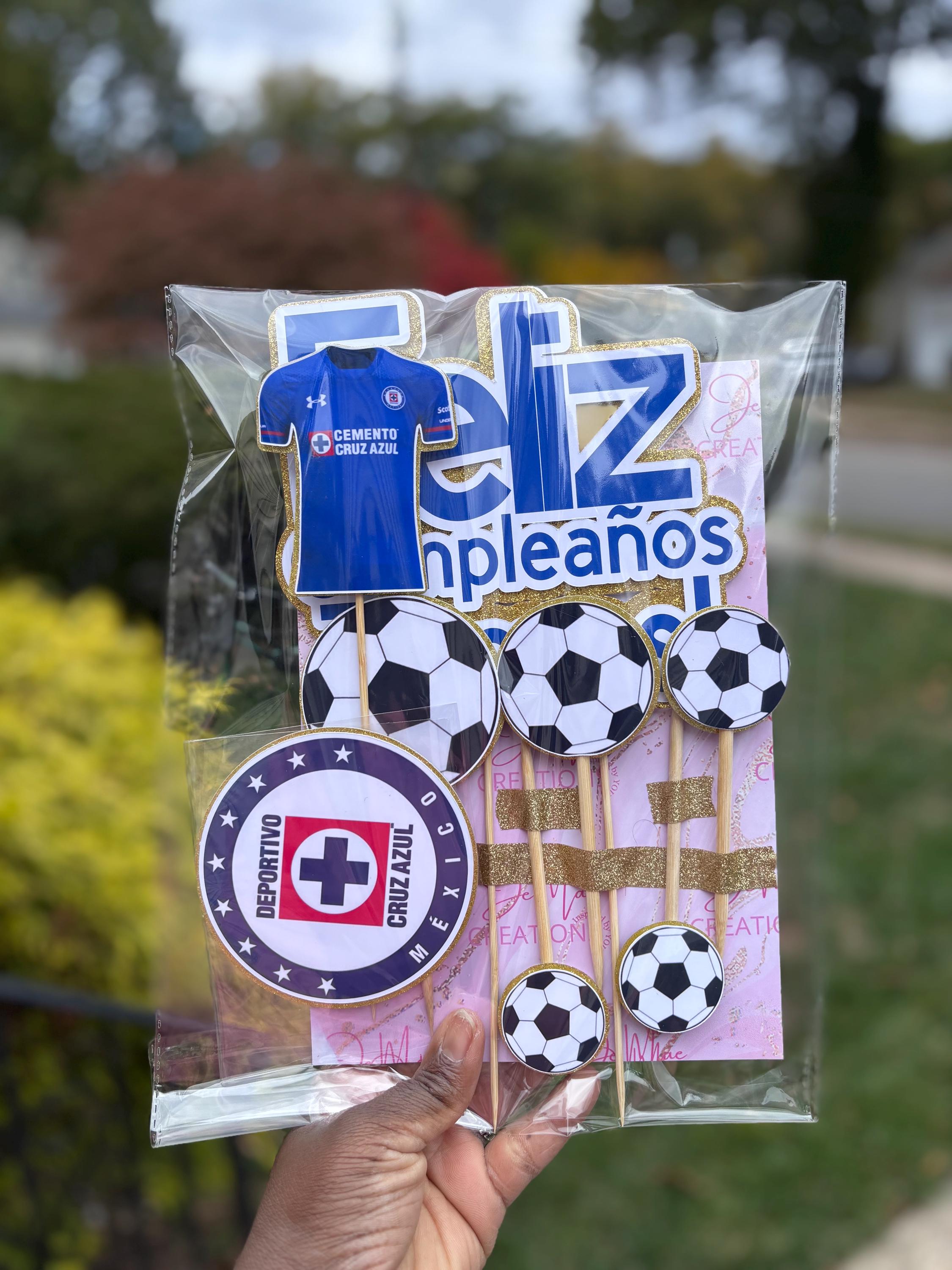 Cruz Azul Soccer Birthday Cake Topper | Personalized Soccer Party ...