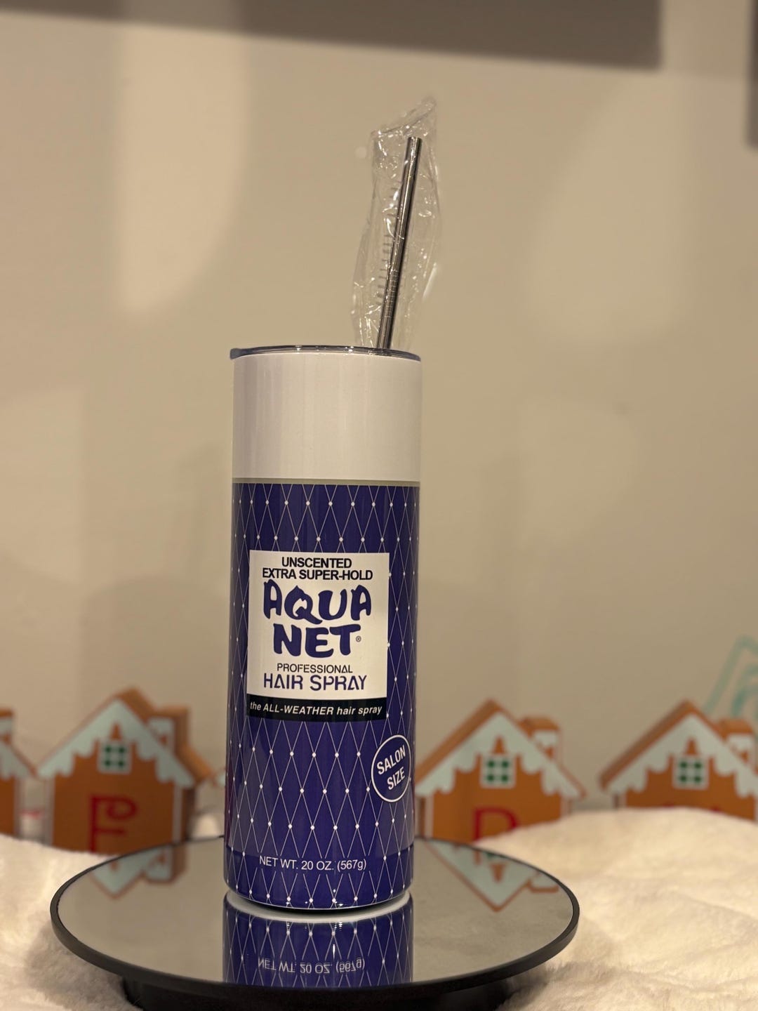 Retro Aqua Net Tumbler With Straw. - Etsy