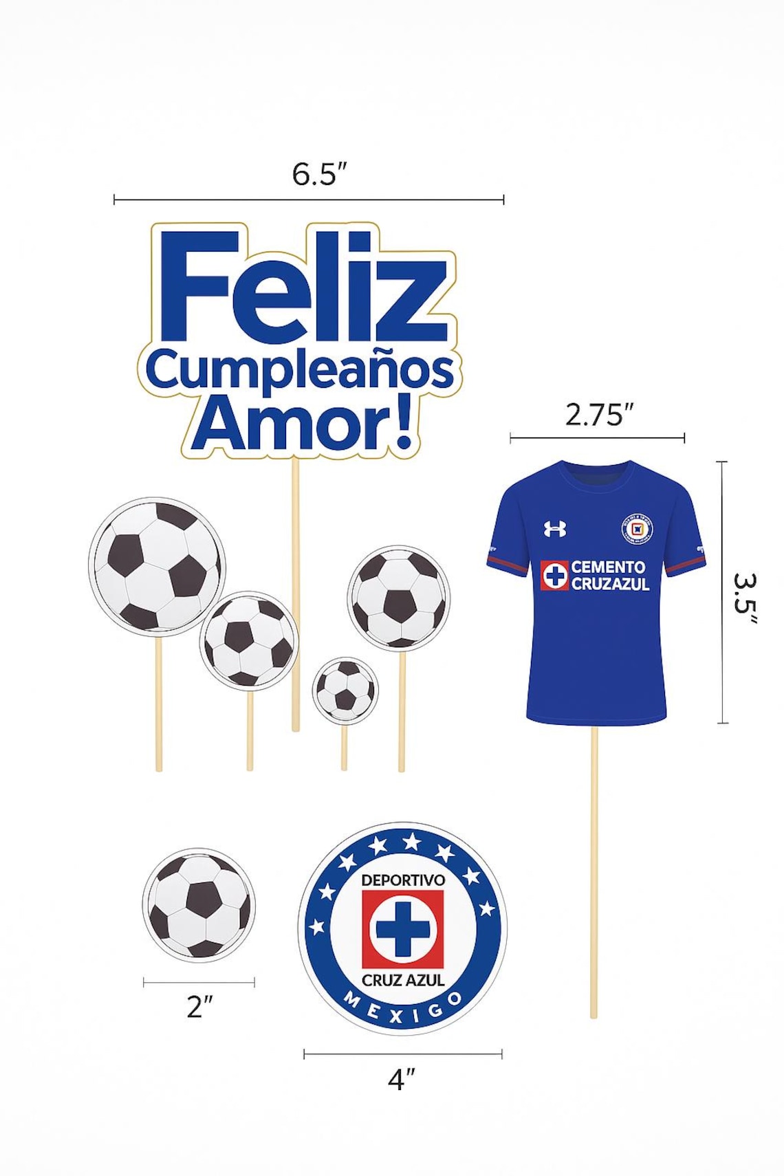 Cruz Azul Soccer Birthday Cake Topper | Personalized Soccer Party ...