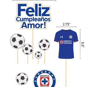 Cruz Azul Soccer Birthday Cake Topper | Personalized Soccer Party ...