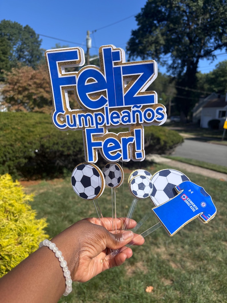 Cruz Azul Soccer Birthday Cake Topper | Personalized Soccer Party ...