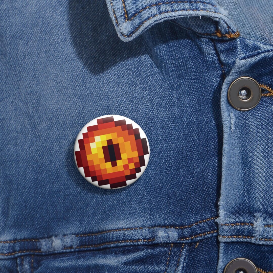LOTR X Minecraft Crossover Pin Sauron's Eye & Enderman Eye Metal Badge ...