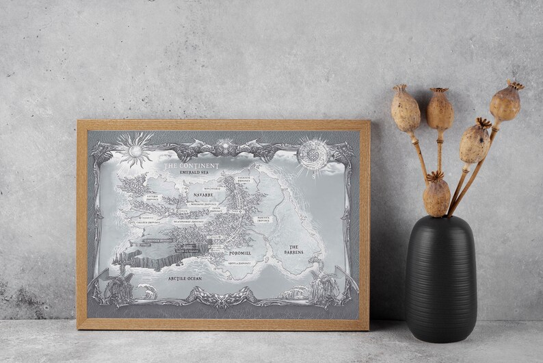 The Witcher Map the Continent Map Geralt of Rivia Wall - Etsy UK
