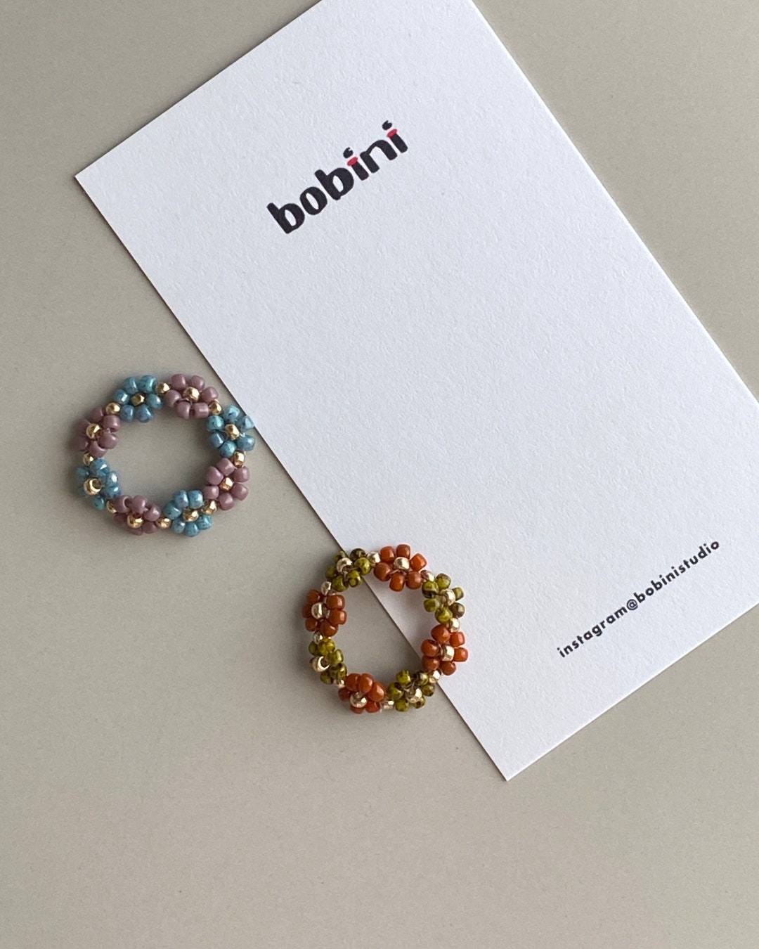 Flower Beaded Ring by Bobini Studio | Daisy Ring, Dainty Ring ...