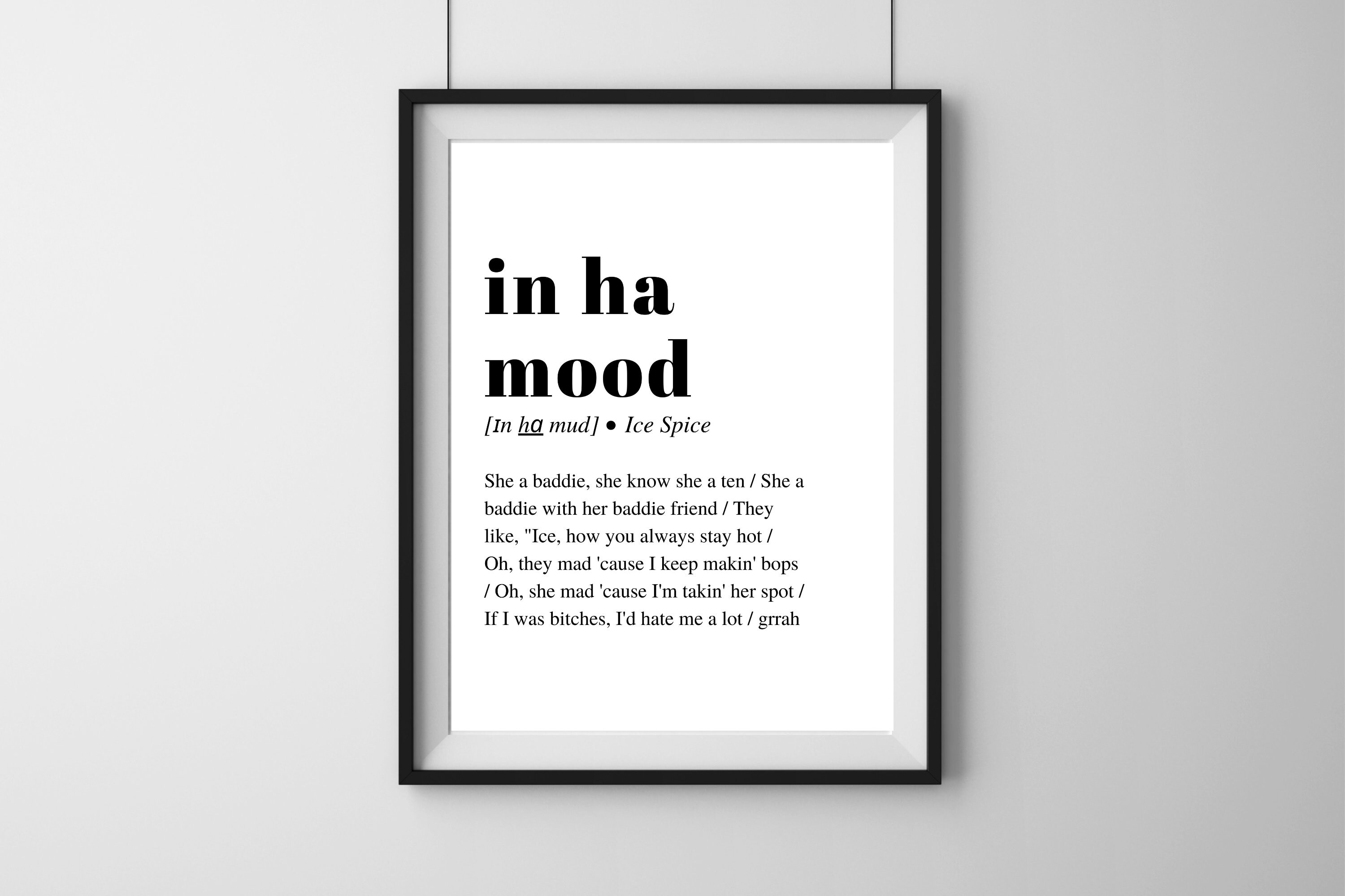 Ice Spice Lyrics Wall Art, Digital Download, Lyrics Poster, Wall Art ...
