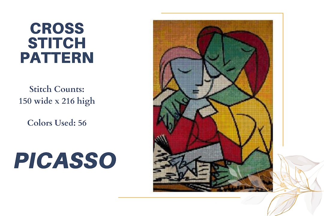 Cross Stitch Pattern With Picasso Art, Cross Stitch, Pablo Picasso ...