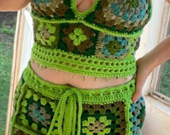 Crochet Festival Set | Summer Two Piece Set | Crochet Chunky Dress ...