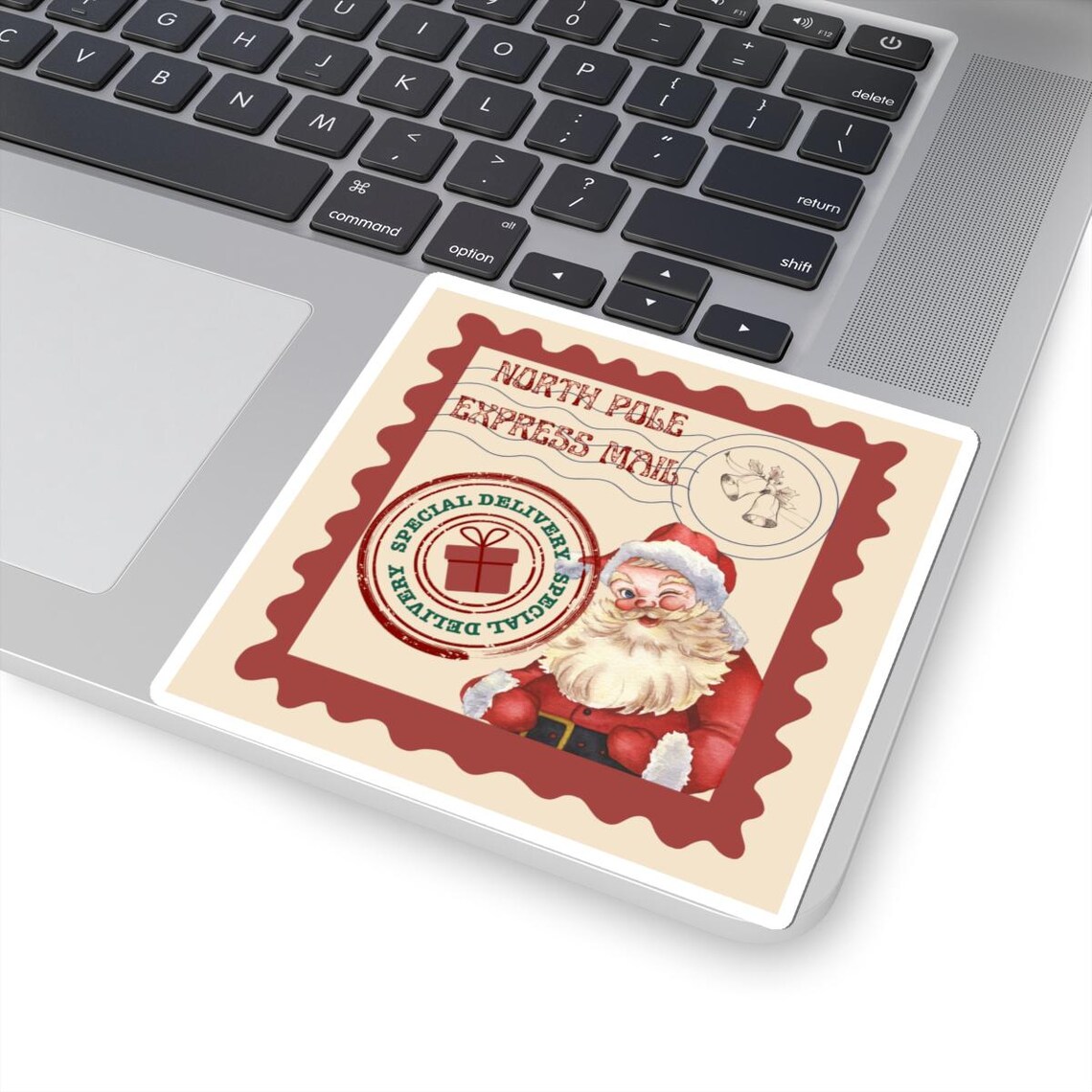 North Pole Express Mail Santa Sticker | Kiss-cut Christmas Sticker - Etsy