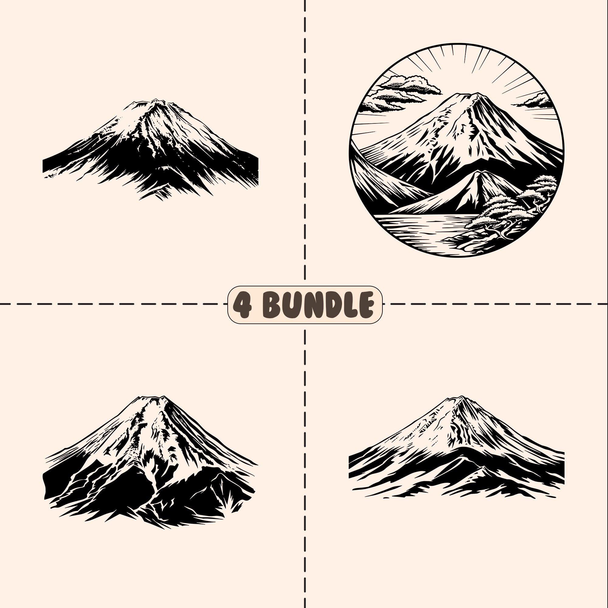 Fuji SVG Fuji PNG Fuji DXF Fuji Laser Machine Fuji Cut File Fuji ...