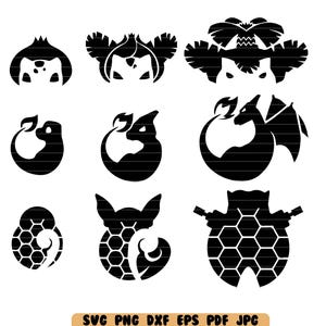 Bulbasaur Charmander Squirtle SVG DXF PNG Cut File Clipart Instant ...