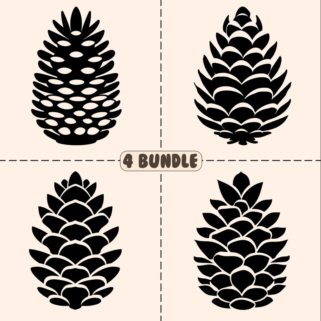Conifer Cone SVG Conifer Cone PNG DXF Laser Machine Cut File Printable ...