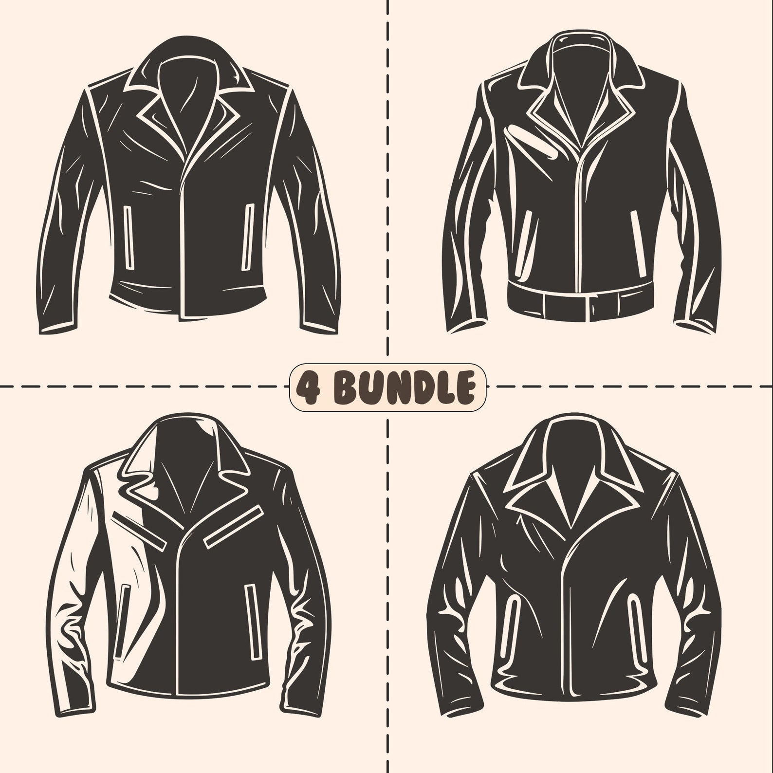 Leather Jacket SVG Leather Jacket PNG DXF Laser Machine Cut File ...