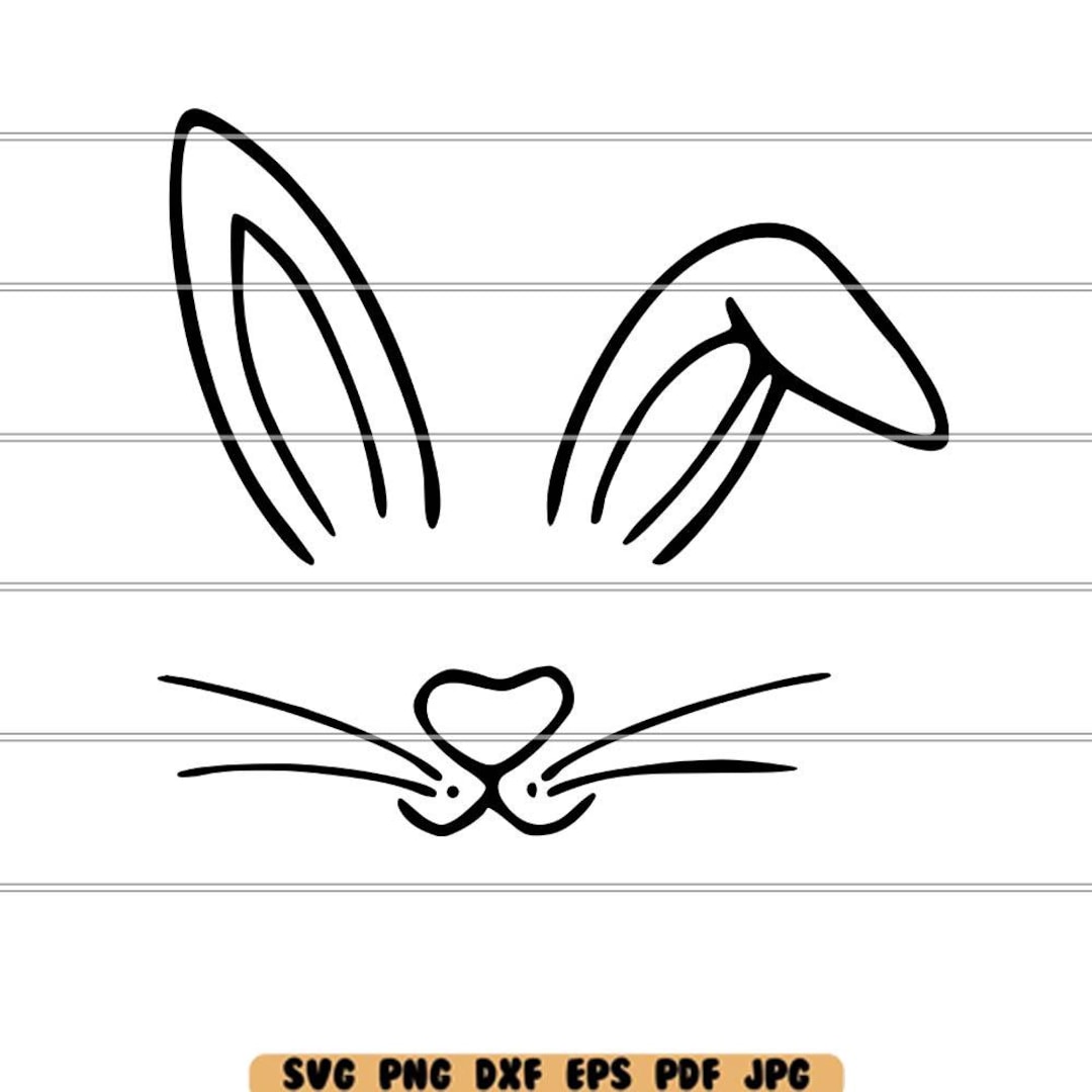 Rabbit Face Svg, Rabbit Face Dxf, Rabbit Face Png, Rabbit Face Cut File ...