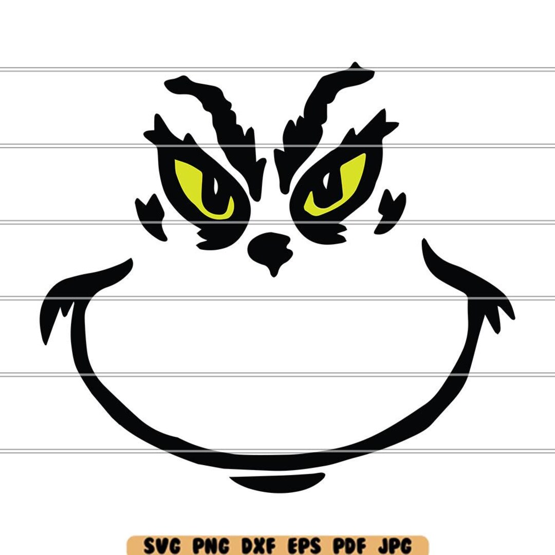 Grinch Face SVG DXF PNG Cut File Clipart Instant Download Digital File ...