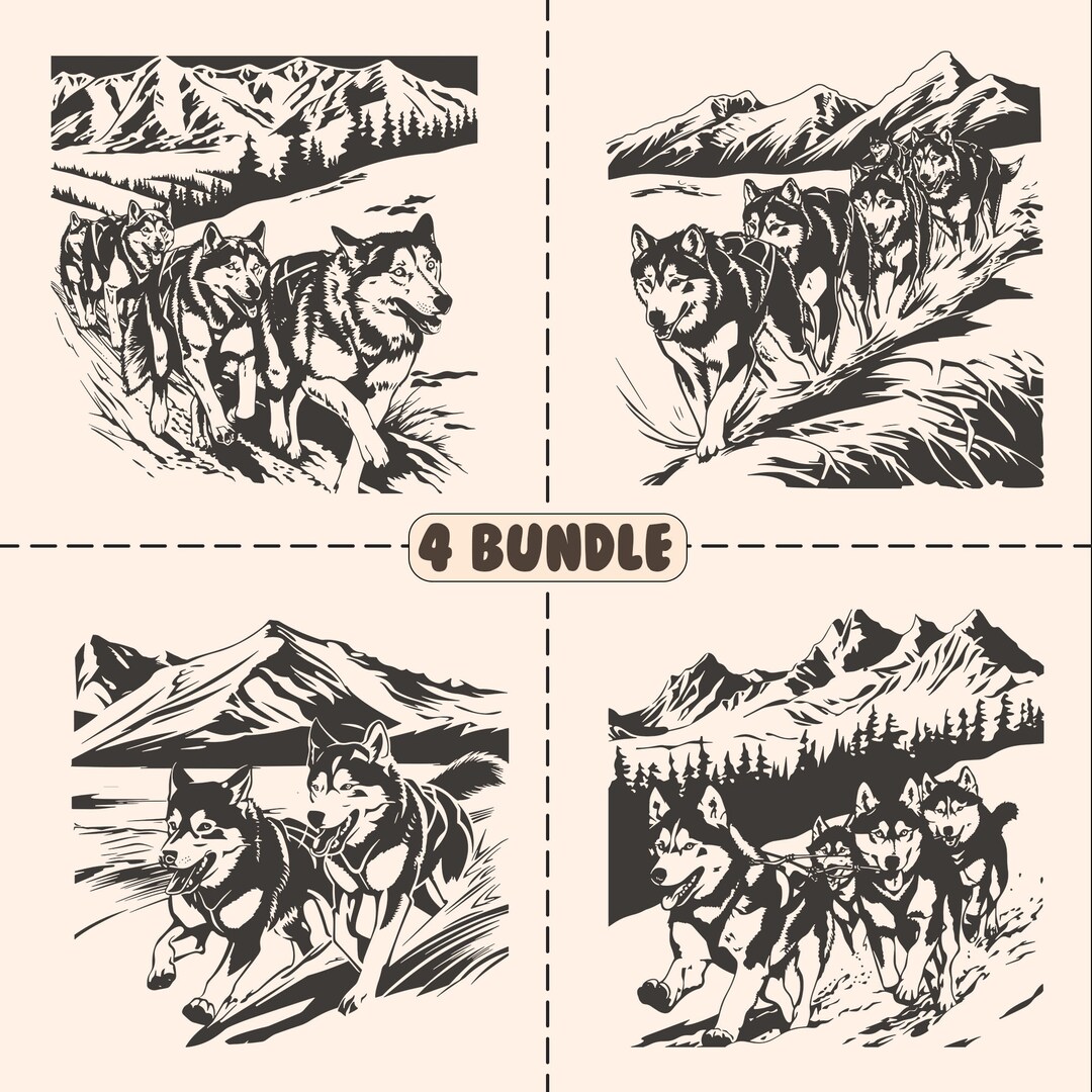 Sled Dog SVG Sled Dog PNG Sled Dog DXF Laser Machine Cut File Printable ...