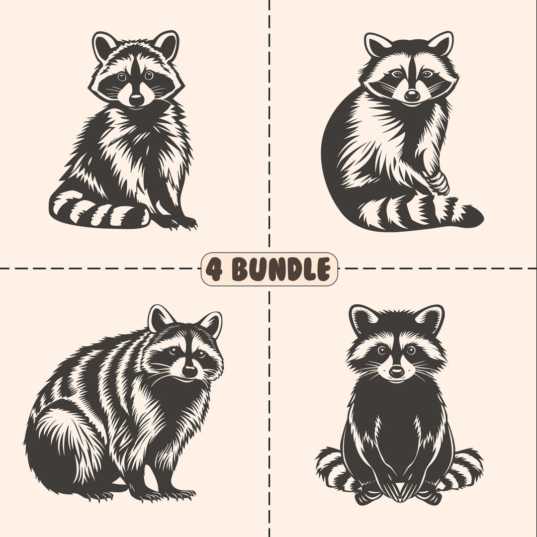 Raccoon SVG Raccoon PNG Raccoon DXF Raccoon Laser Machine Cut File ...