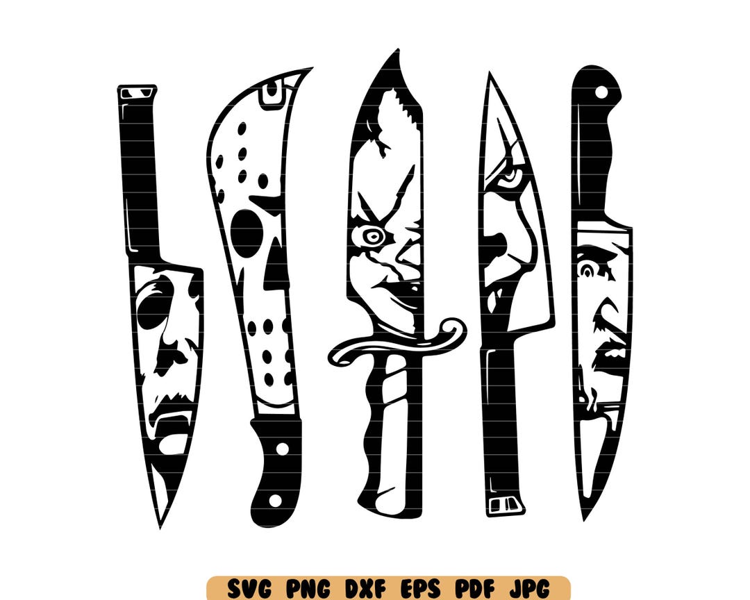 Horror Movie Characters Knife Halloween SVG DXF PNG Cut File Clipart ...